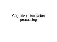 Cognitive Information Processing - Docsity