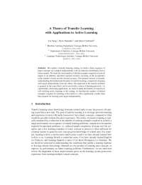 A Theory of Transfer Learning With Application to Active Learning - Docsity