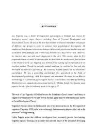 Lev Vygotsky Cognitive and Social Interaction Theory | Lecture notes ...