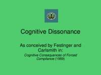 Cognitive Dissonance by Festinger and Carlsmith - Docsity