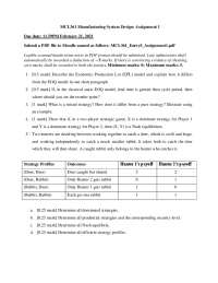 Assignment - Game theory - Docsity