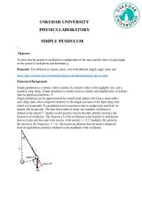 Pendulum experiment | Lab Reports Physics | Docsity