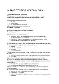 Guía de estudio 2 microbiología | Ejercicios de Microbiología | Docsity