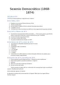 Tema 4- Sexenio Democrático - Docsity