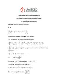 Exercicios Algebra Linear - Docsity