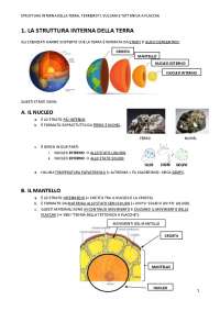 Struttura interna della Terra, terremoti, vulcani e teoria della tettonica a placche - Docsity