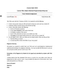 This a tma of java programing language OOP | Assignments Java ...