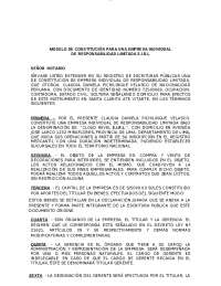 MINUTA EIRL DERECHO EMPRESARIAL | Ejercicios de Derecho Empresarial y Laboral | Docsity