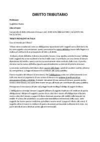 Diritto tributario per l'economia - Docsity