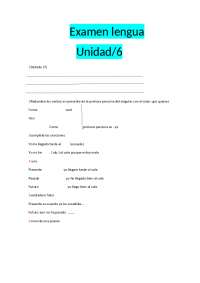 Examen de lengua de cuarto de primaria unidad 6 - Docsity