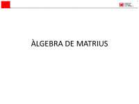 Algebra de Matrius pdf - Docsity
