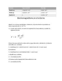 Electromagnetismo en el entorno | Ejercicios de Física - Docsity