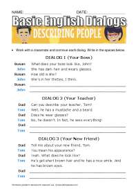 PRÁCTICA DE VOCABULARIO DE DESCRIPCIÓN DE PERSONAS | Ejercicios de ...