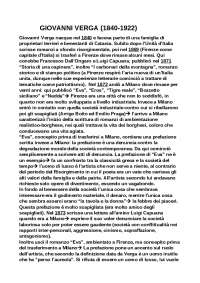 GIOVANNI VERGA- VITA E OPERE - Docsity