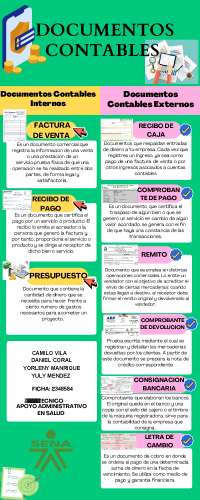 Infografia documentos contable | Esquemas y mapas conceptuales de Contabilidad | Docsity
