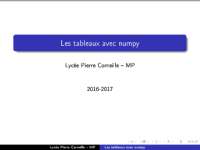 Les tableaux avec numpy - Docsity