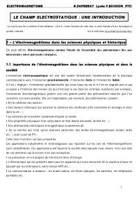 LE CHAMP ELECTROSTATIQUE : UNE INTRODUCTION - Docsity