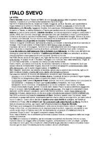 Vita e opere di Italo Svevo - Docsity