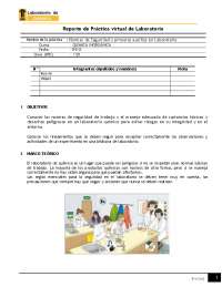 Lab N° 1 Normas de Seguridad y primeros auxilios en Laboratorio | Ejercicios de Química ...