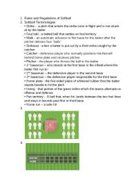 Softball Rules and Regulations - Docsity