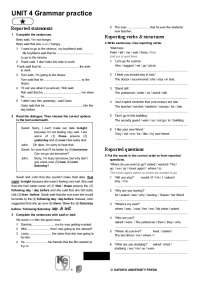 Ficha Unit 4 Grammar (1) Key to Bachillerato 1 | Ejercicios de Inglés - Docsity