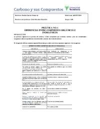 Practica 1, el carbono y sus compuestos - Docsity