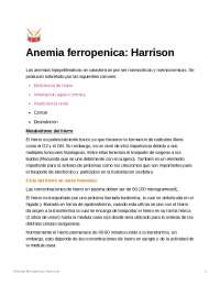 Resumen de Harrison: Anemia ferropenica | Resúmenes de Medicina Interna ...