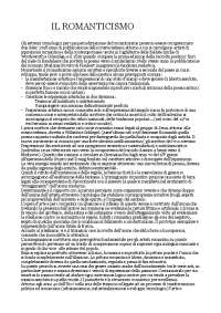 Riassunto romanticismo - Docsity