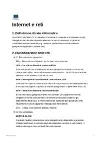 Internet e reti (classificazione, mezzi trasmissivi, segnali, standard e protocolli) | Schemi e ...
