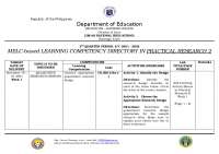 Learning Competency Directory | Study Guides, Projects, Research ...