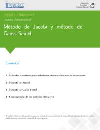 Escenario 6: Metodo de Jacobi y metodo de Gauss Seidel | Resúmenes de Métodos Numéricos - Docsity