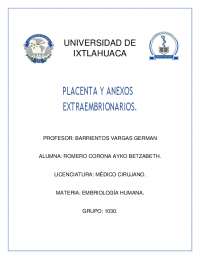 PLACENTA EMBRIONARIA - Docsity