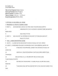 Its a talk show script sample - Docsity