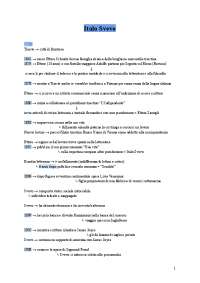 Schema vita - opere completo di Italo Svevo | Schemi e mappe concettuali di Italiano | Docsity