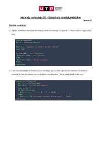 Separata de trabajo 05 – Estructura condicional doble - Docsity