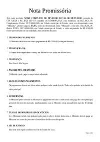 Modelo de Nota Promissória - Docsity
