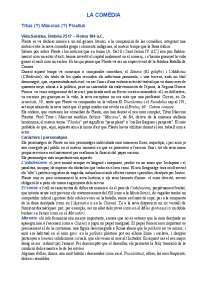 ´La Comedia romana: Plauto y Terencio | Apuntes de Latín | Docsity