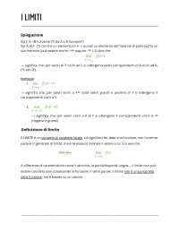 I limiti e le funzioni continue e discontinue | Formulari di Matematica | Docsity