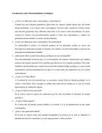 Discontinuidades geologicas | Ejercicios de Geología | Docsity