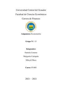 Ejercicio practico de econometria 2 - Docsity