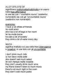 A lot of-Much-Many a few-few-a little-little - Docsity