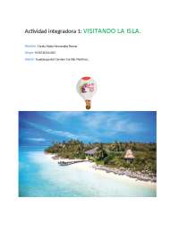 Actividad integradora 1 visitando la isla - Docsity