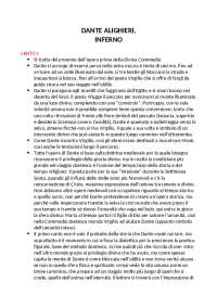 Riassunto Inferno Dante Alighieri - Docsity