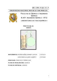 INFORME DE GASES FISICOQUIMICA I - Docsity