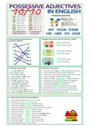 THE POSSESIVE ADJECTIVES | Ejercicios de Lengua y Literatura | Docsity