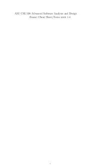 ASU CSE 598 Advanced Software Analysis & Design Exam 1 Cheat Sheet ...