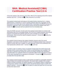 NHA: Medical Assistant(CCMA) Certification Practice Test 2.0 A | Exams ...