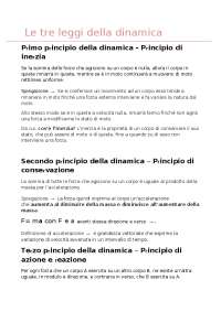 Le tre leggi della dinamica, vettori, quantità di moto, teorema dell ...