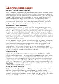 Charles Baudelaire Biographie courte de Charles Baudelaire | Schemi e ...
