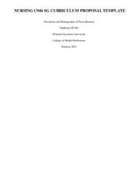 NURSING C946 SG CURRICULUM PROPOSAL TEMPLATE | Exams Nursing | Docsity